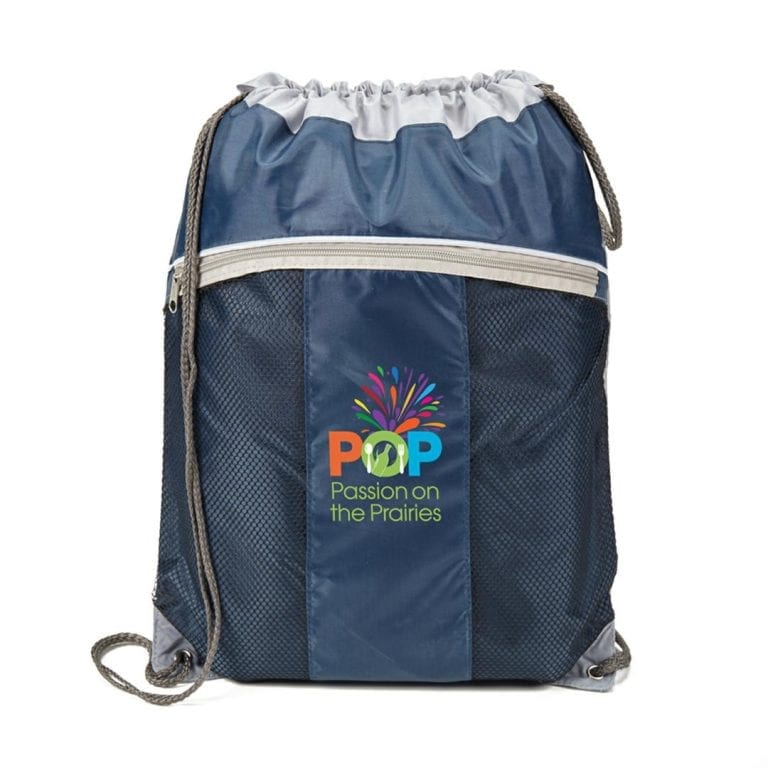 Two Tone Mesh & Nylon Cinch Bag - Bargains Group