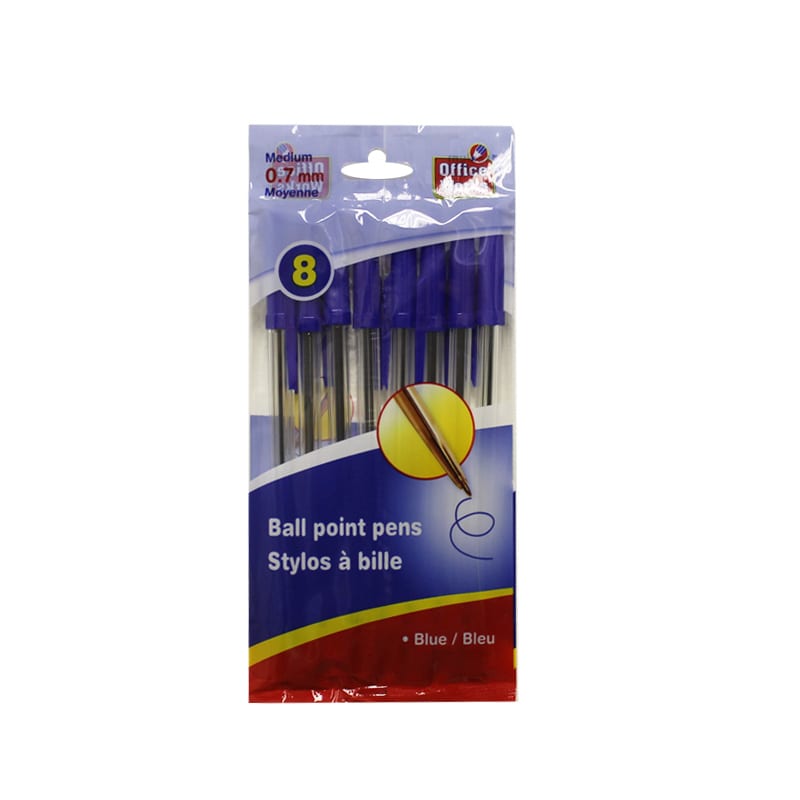 Wholesale Office Works Blue Ball Point Pen 8-Pack ($0.19 Each ...