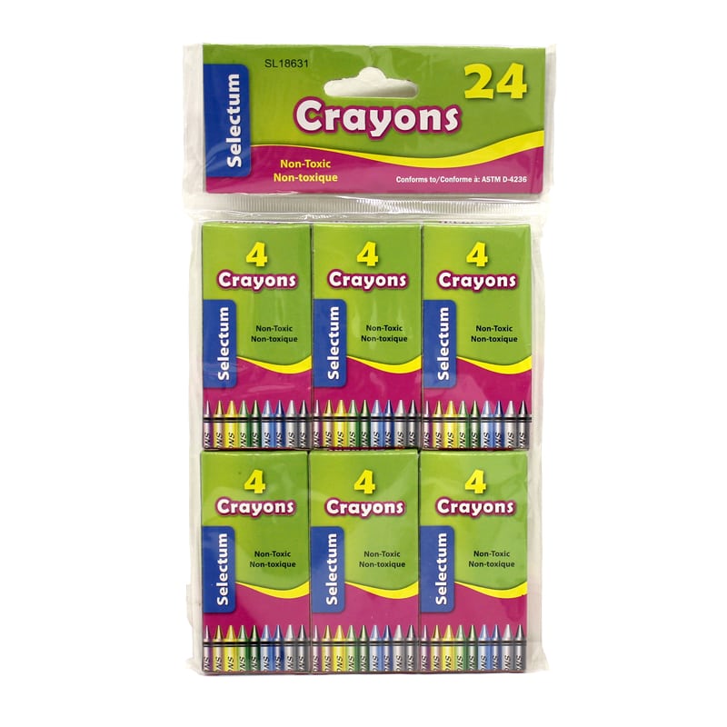 4 Colours "Selectum" Crayons - 6 Pack Set - Bargains Group